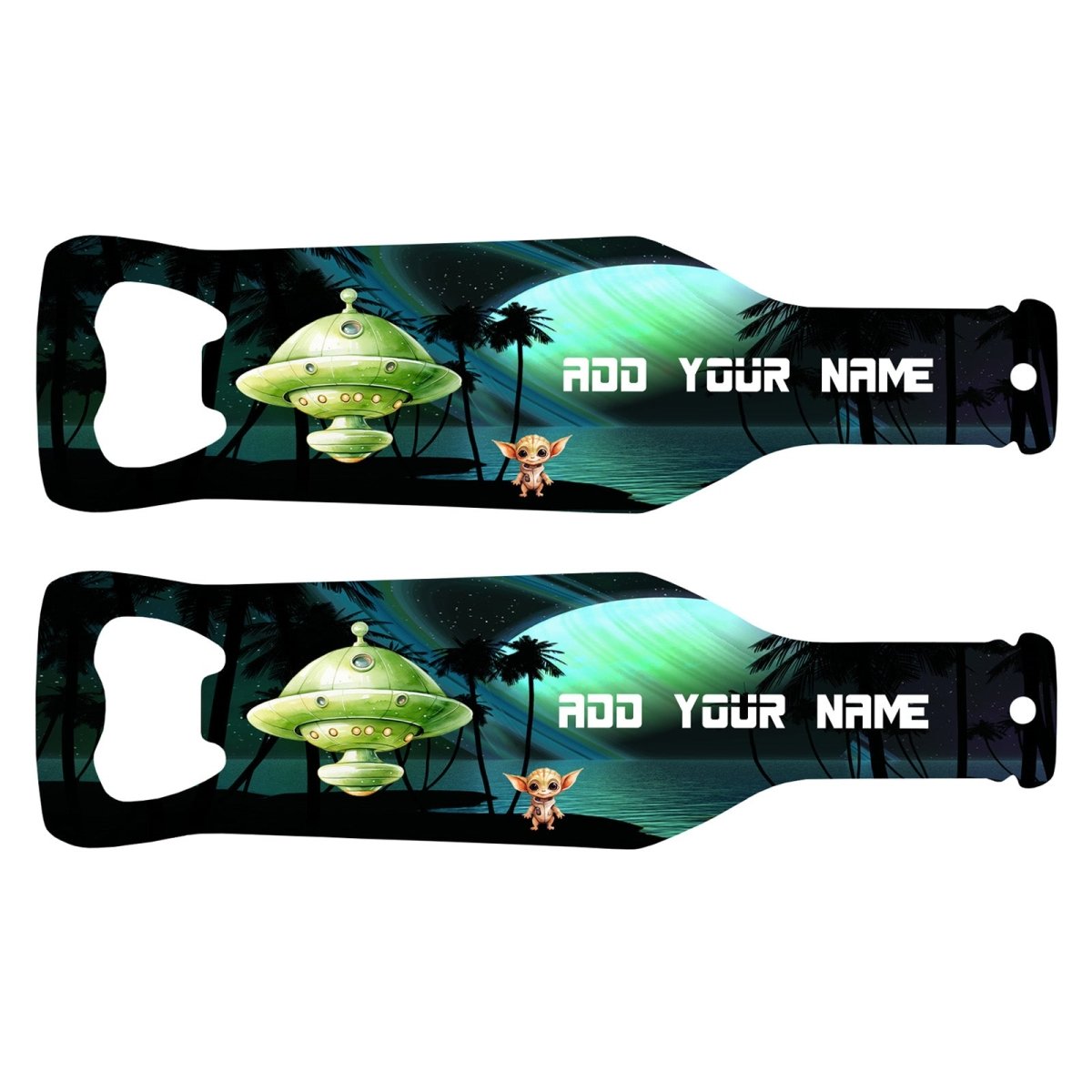 Customizable Bottle Shaped Bottle Opener - Add Your Name - Alien - Bar ...