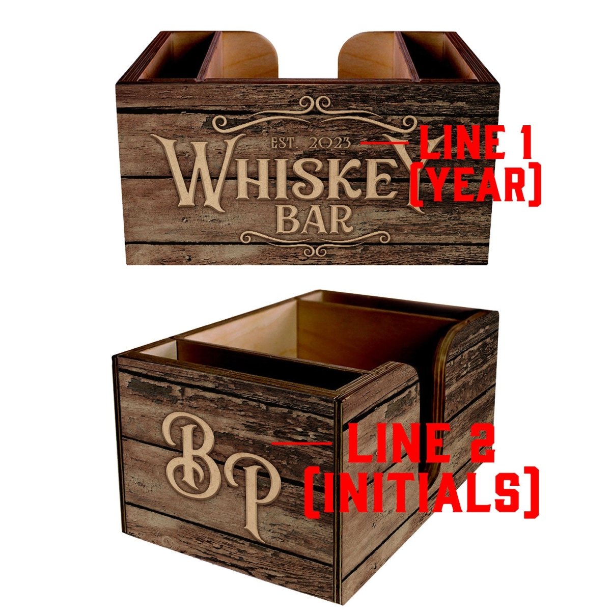 Customizable Wooden Bar Caddy - Whiskey Bar — Bar Products