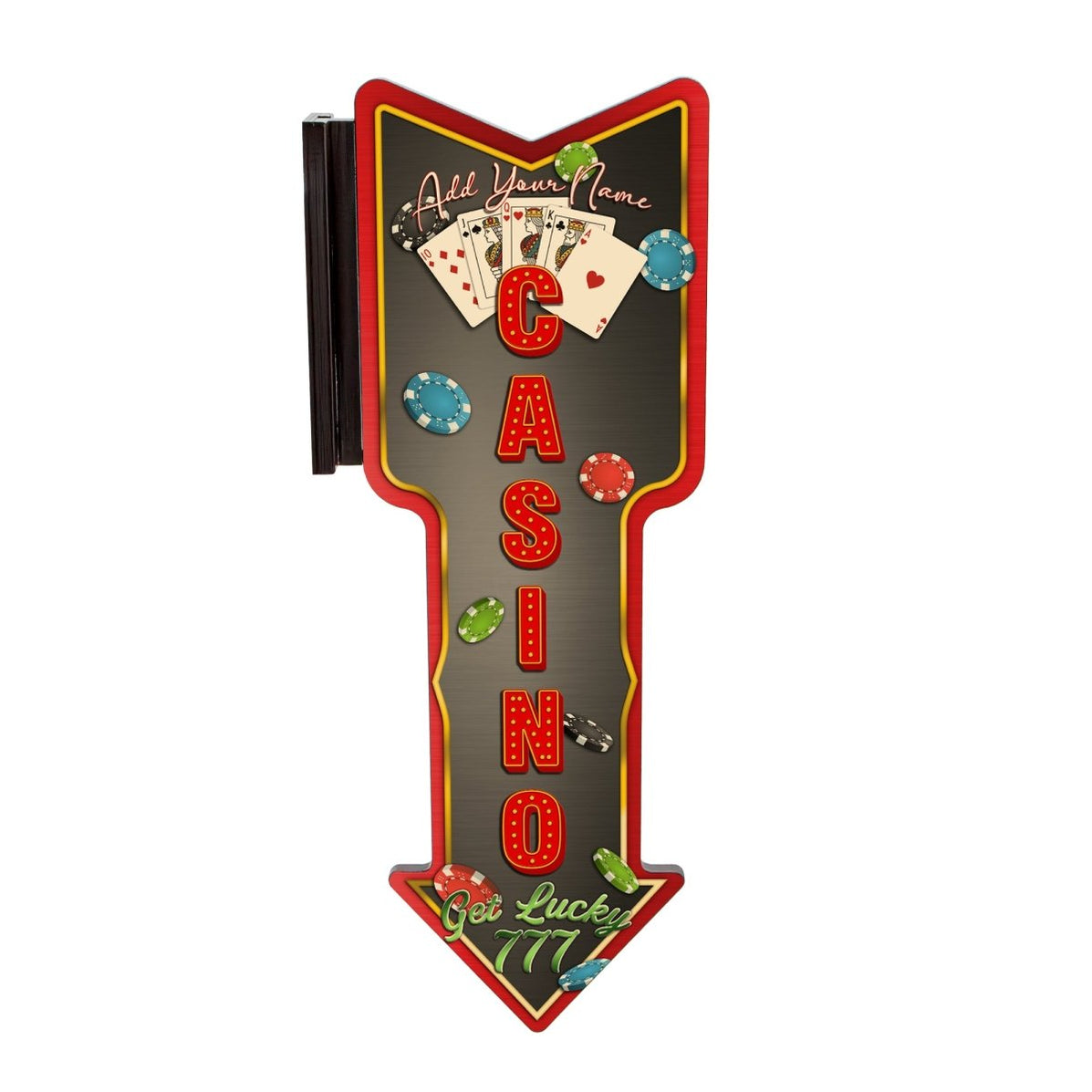 Customizable Vertical Hanging Wooden Arrow Sign Plaque - Casino Theme ...