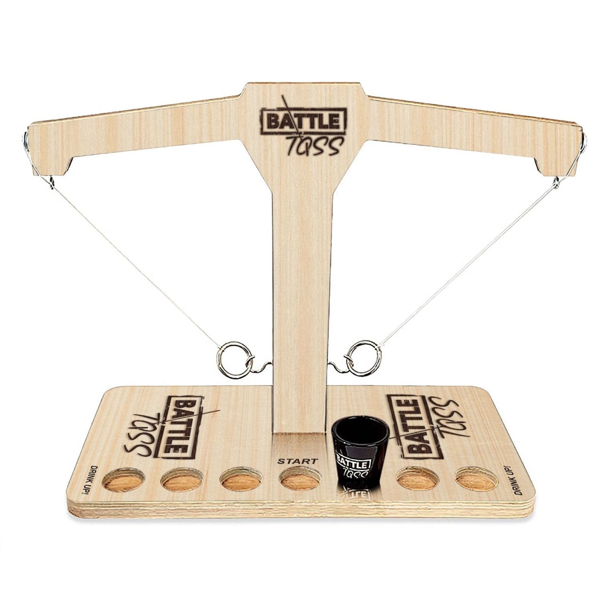 Battle Toss - 2 Player Ring Toss Game - Light Wood — Bar Products