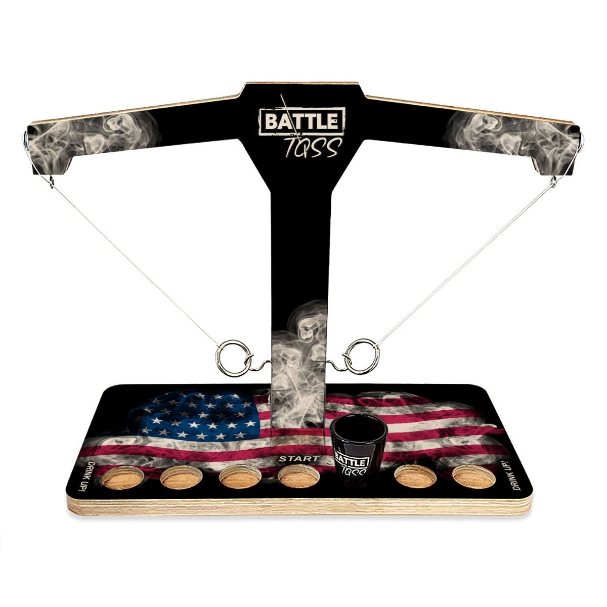 Battle Toss - 2 Player Ring Toss Game - American Flag Smoke — Bar Products