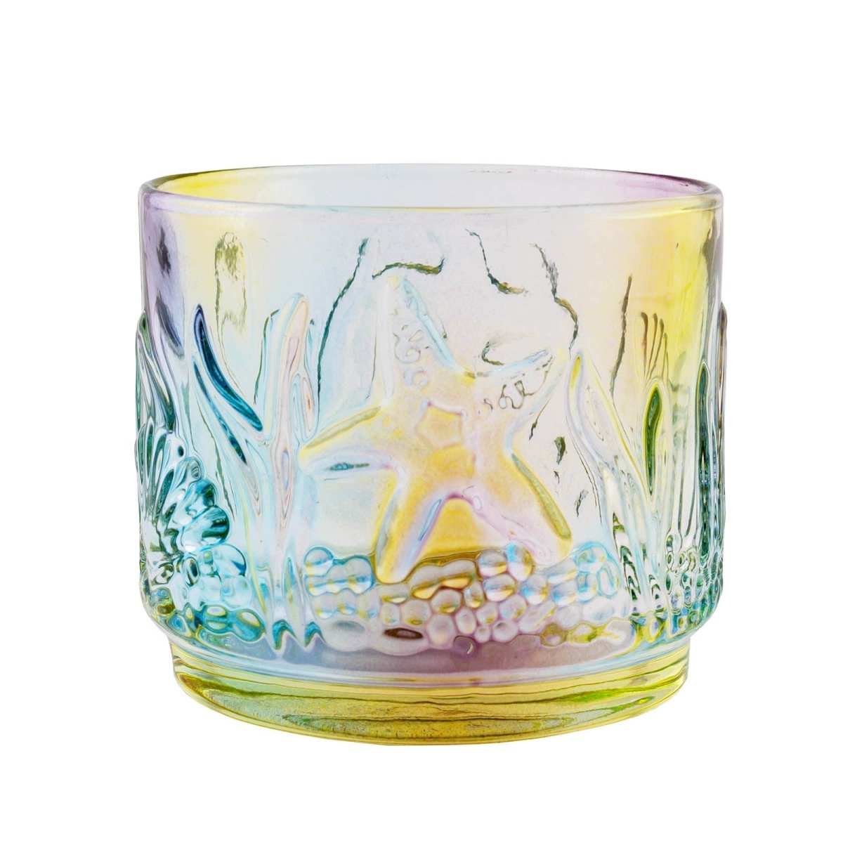 BarConic® Stackable Colored Rocks Glass - Ocean Design - 7.5 ounce ...
