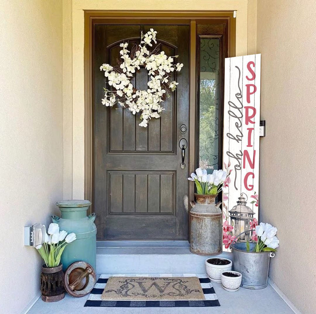Vertical Porch Sign / Spring Collection Porch Signs / 8x46 Wooden Sign ...
