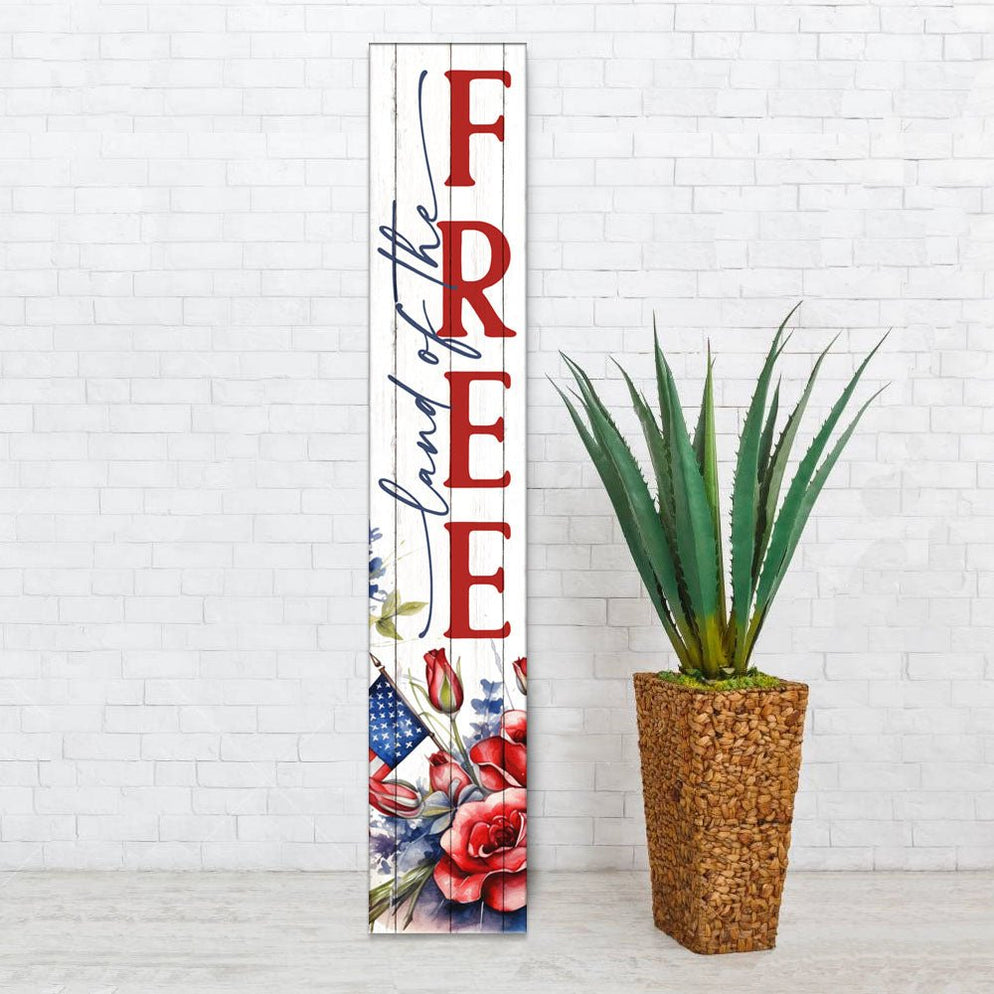 Vertical Porch Sign / Patriotic Collection Porch Signs / 8x46 Wooden S ...