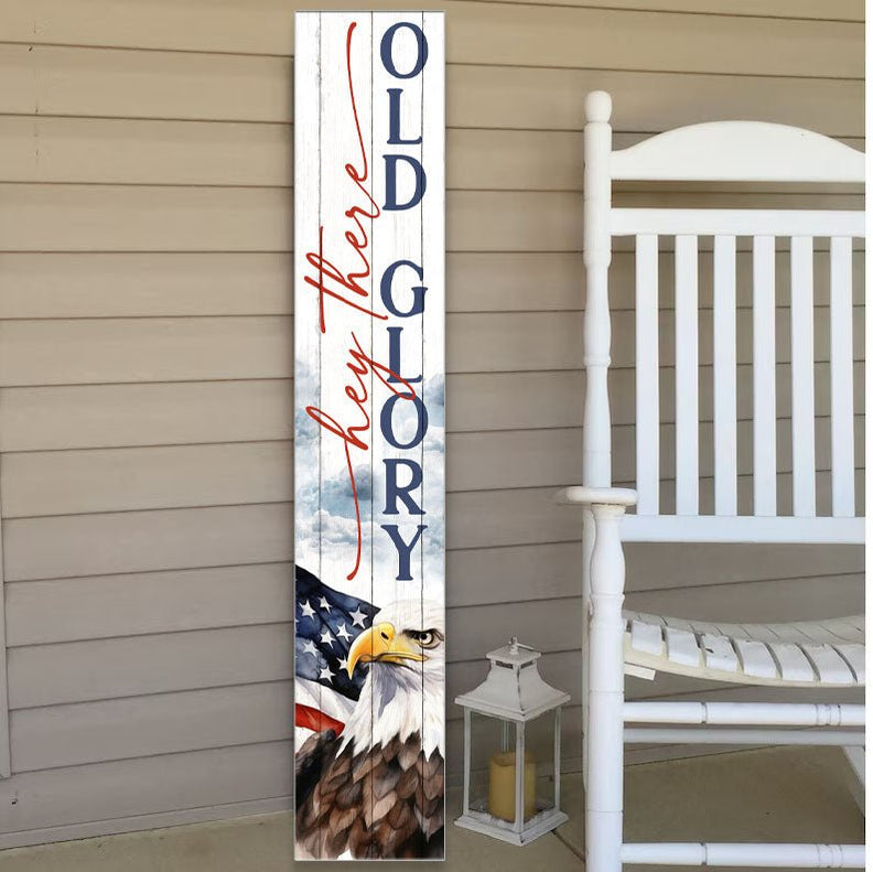 Vertical Porch Sign / Patriotic Collection Porch Signs / 8x46 Wooden S ...
