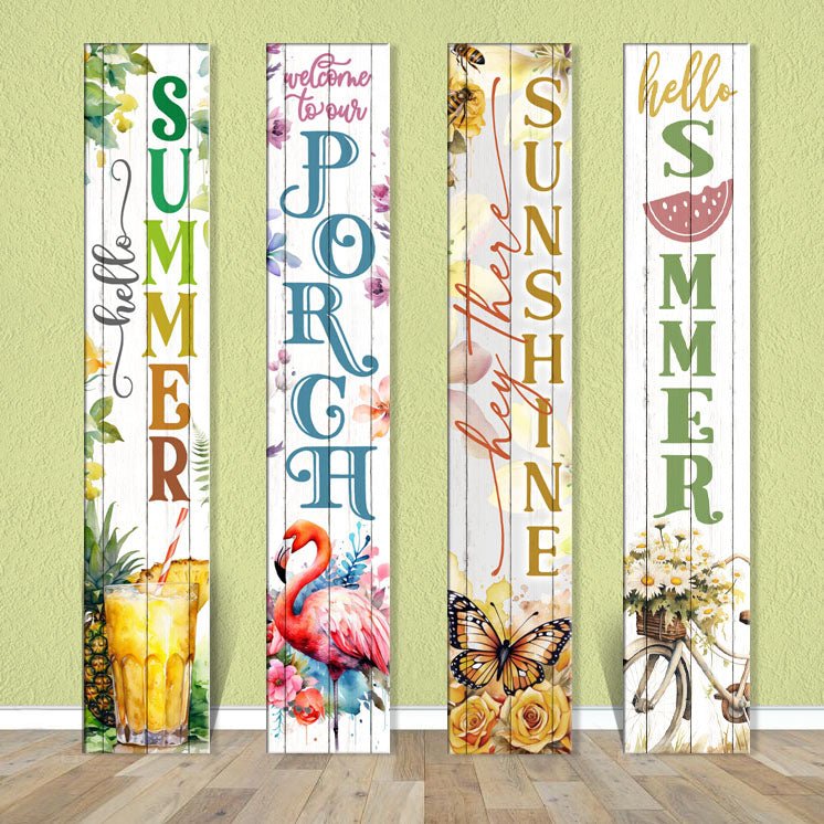 Vertical Porch Sign / Summer Collection Porch Signs / 8x46 Wooden Sign ...