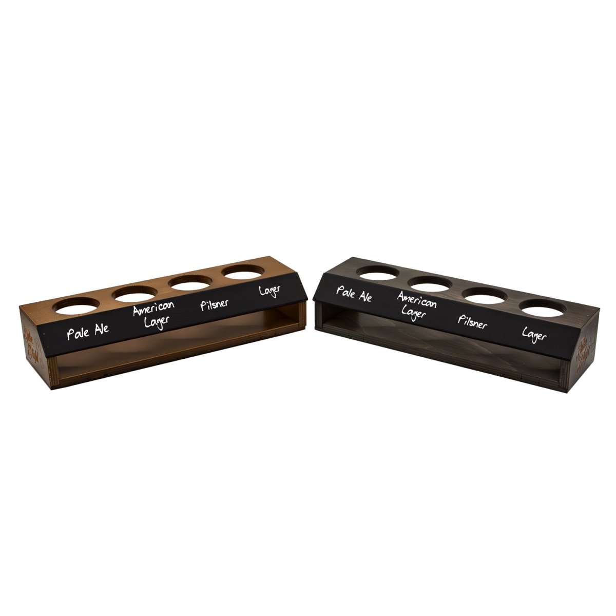 Beer Flight Tray With Angled Chalkboard - Stain Options Available - 4 ...