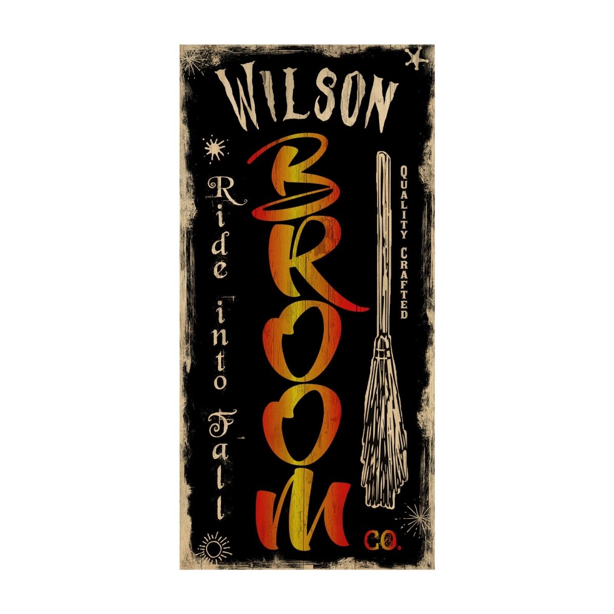 Customizable Large Vintage Wooden Bar Sign - Broom Co - 11 3/4" X 23 3 ...