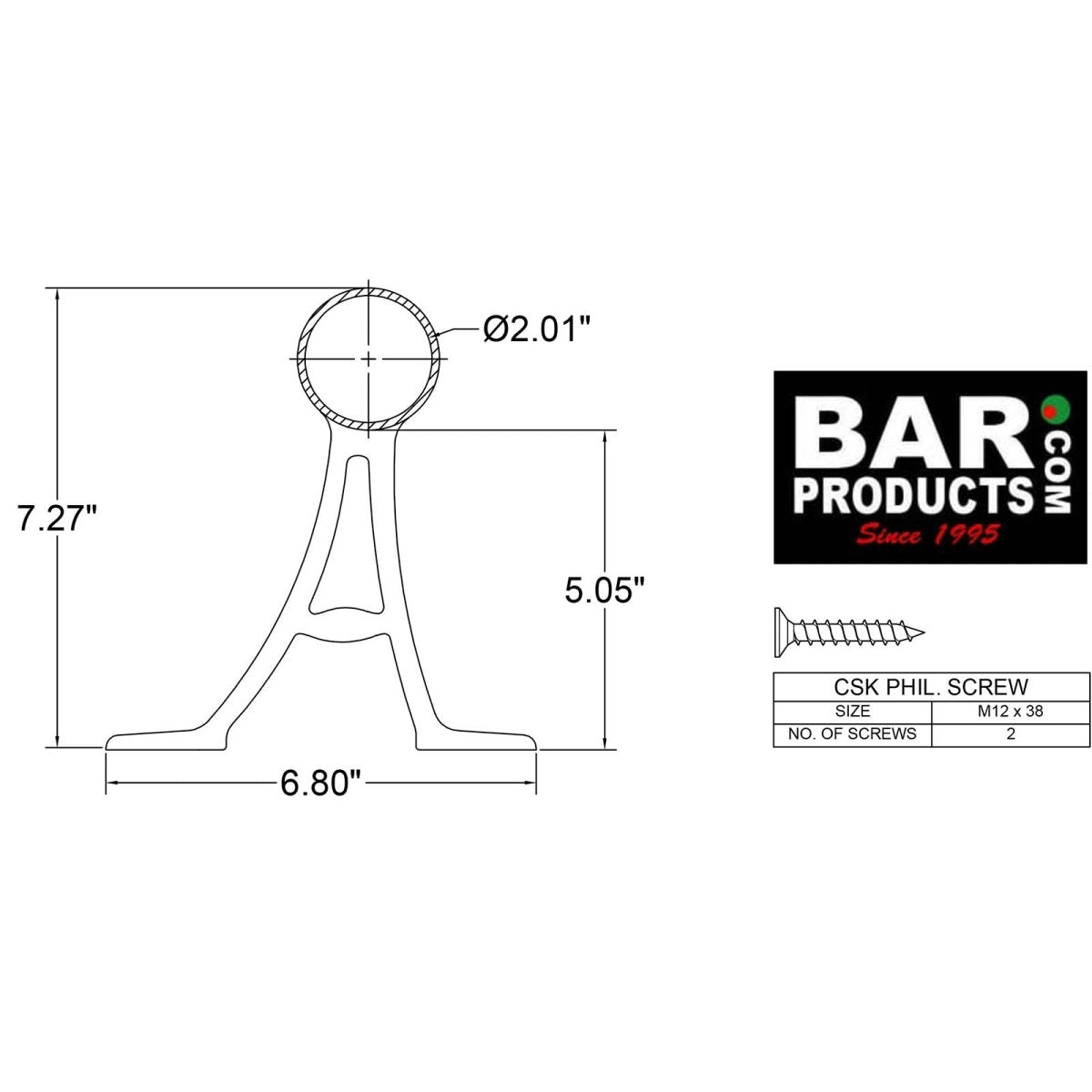 Floor Mount Bracket (Finish Options) — Bar Products