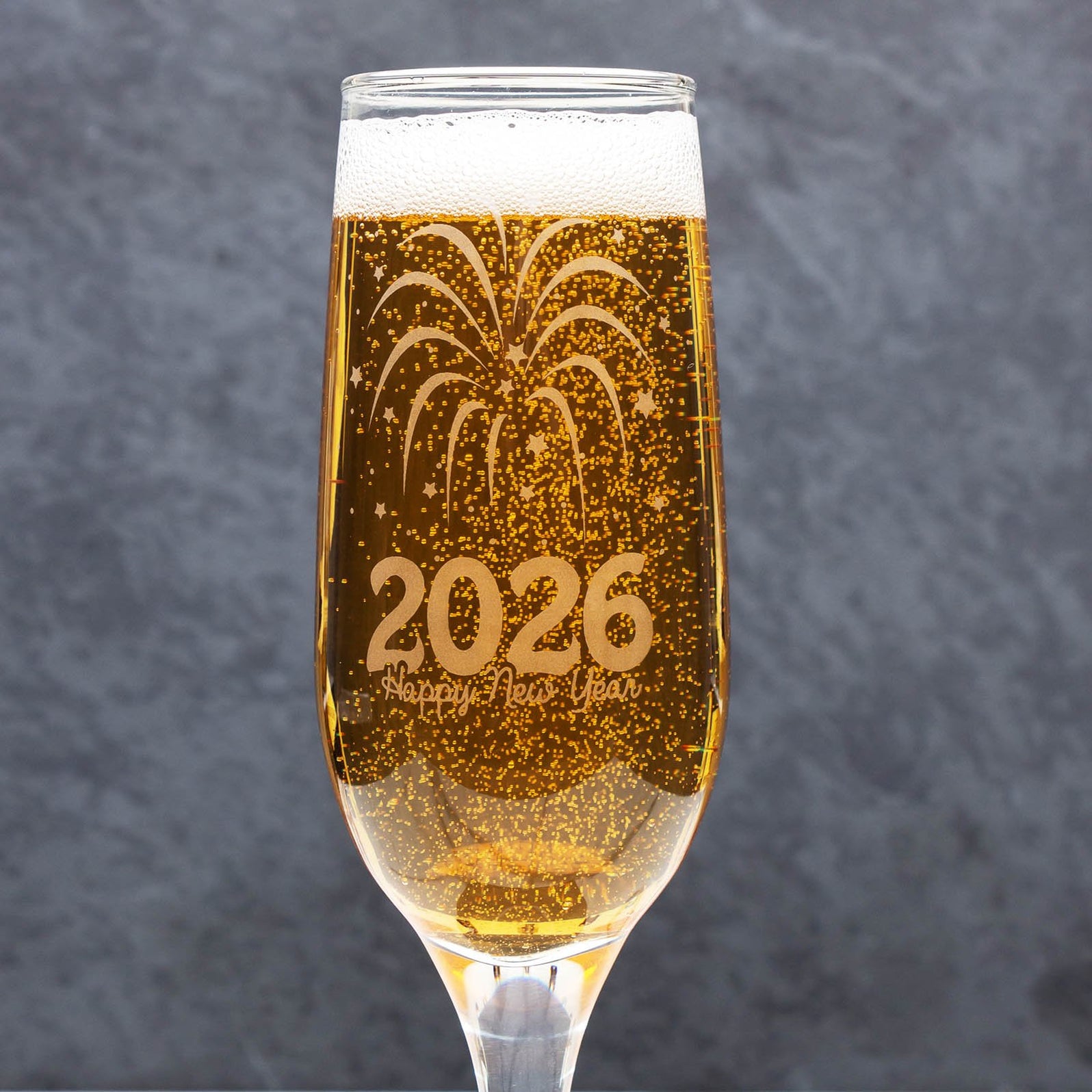New Years Champagne Glass - 2026 - 7.5oz Flute - Stemware — Bar Products