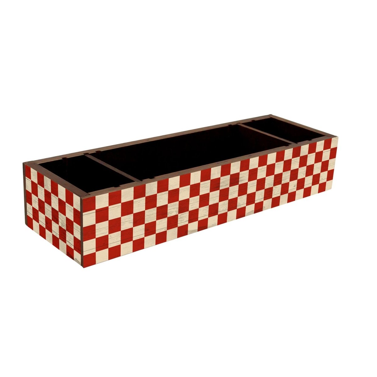 Wooden Condiment Caddy - Red Checkerboard - Bar Products — Bar Products