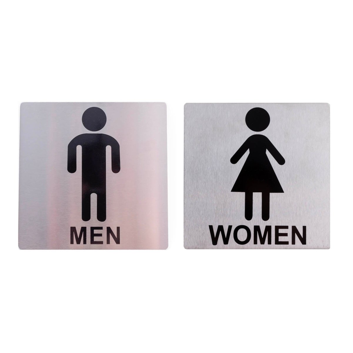 Men and Women's Restroom Signs - Stainless Steel - Bar Products — Bar ...