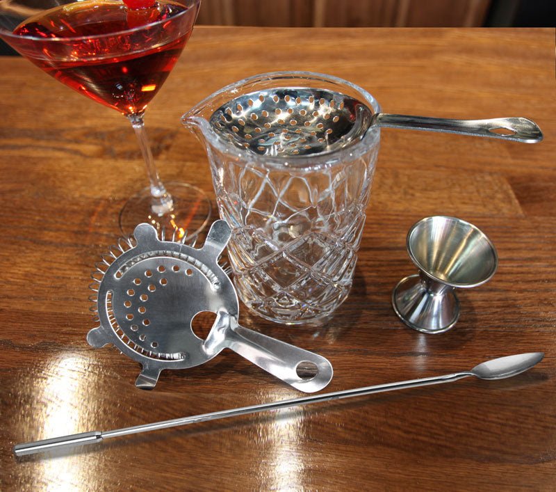 5 Piece Professional Diamond Pattern Stirred Cocktail Set — Bar Products
