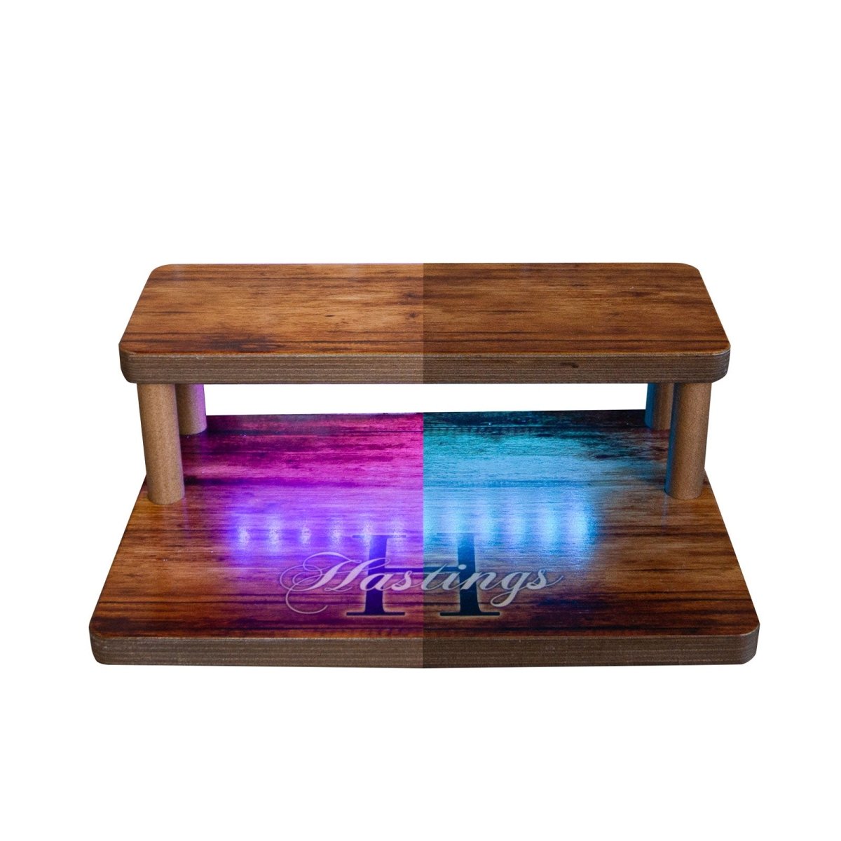 Customizable Monogram LED Counter Caddies™ - 12" Stained Straight Shel ...