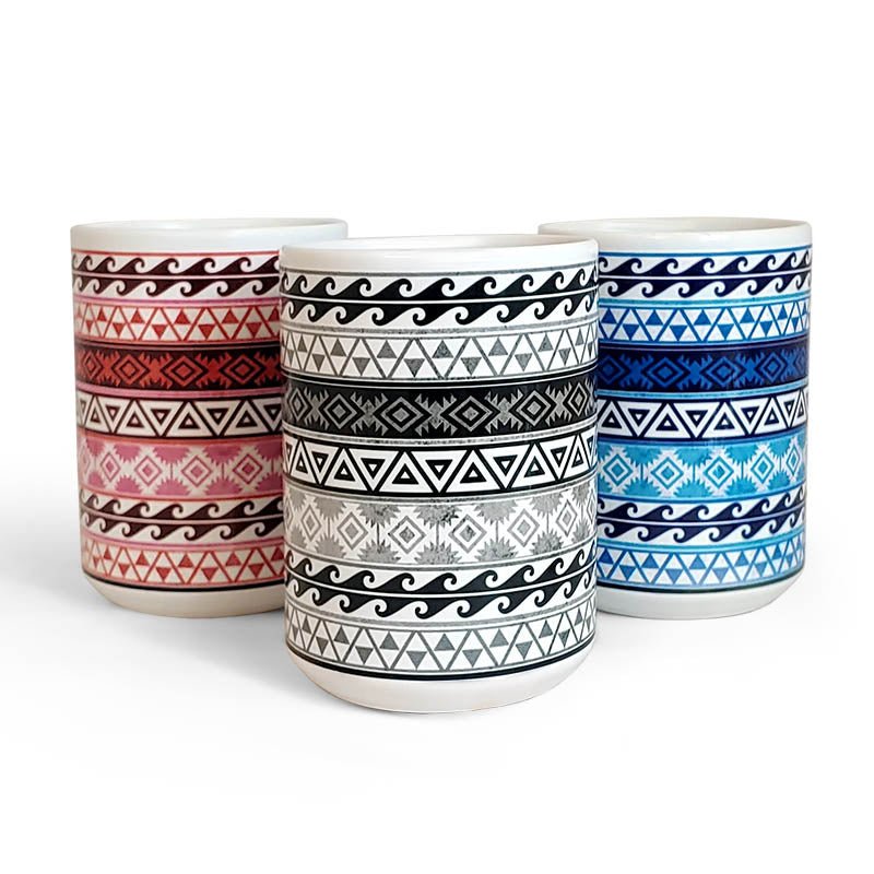 Aztec Pattern Ceramic Mugs - Color Variants - 15 oz — Bar Products