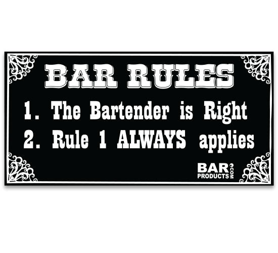 Free Sticker - Bar Rules - Bar Products — Bar Products