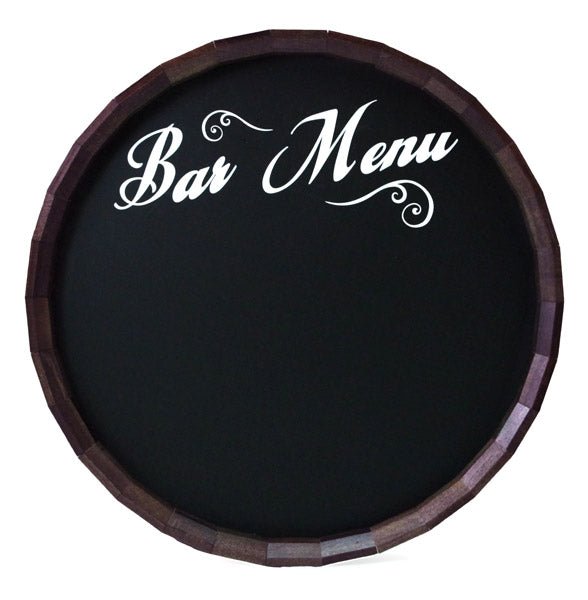 Bar & Menu Chalkboard Barrel Top Tavern Signs (Several Styles Availabl ...