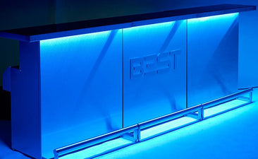 Stainless Steel Portable Bar with 3D Holographic Lighting and Integrat ...