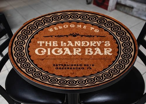 CUSTOMIZABLE Wooden Table Top - Cigar Bar Design - Two Sizes Available ...