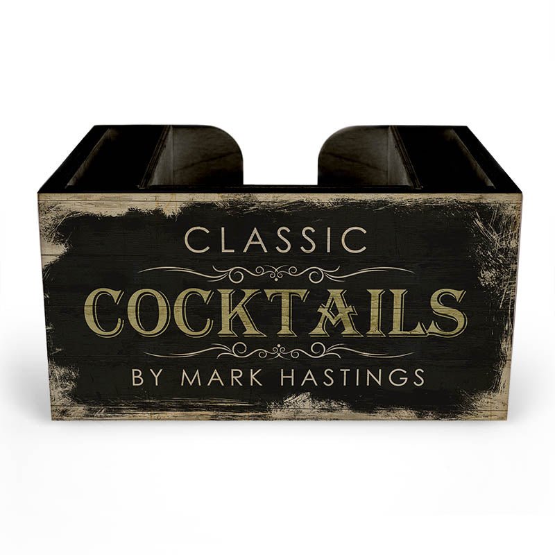 Customizable Wooden Bar Caddy - Classic Cocktails — Bar Products