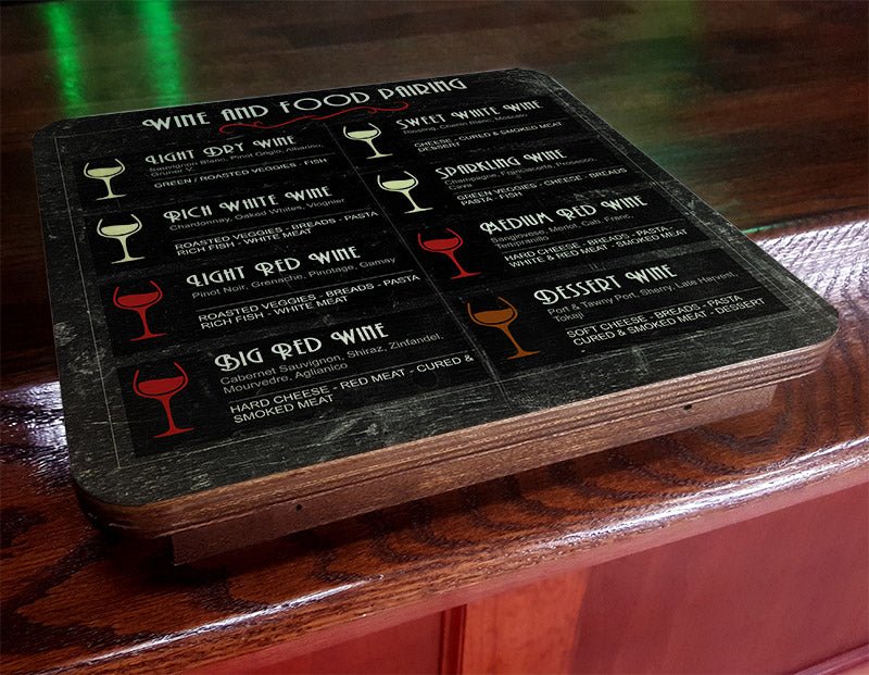 Drunk Bunk™ - Bar Top Dining Platform - Wine and Food Pairing Chart ...