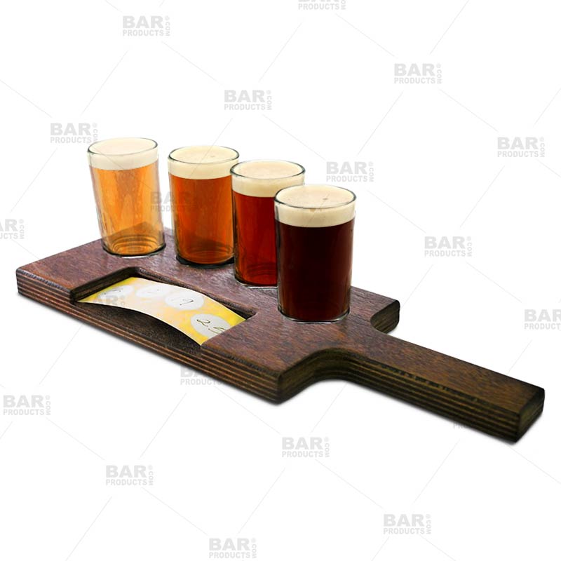 Flight Tray Beer Sampler Paddle with Paper Insert Slot – 4 Recessed ...