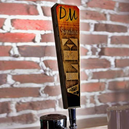 Oak Wood Beer Tap Handles - Flared Shape - Initial ALE Design - Bar ...