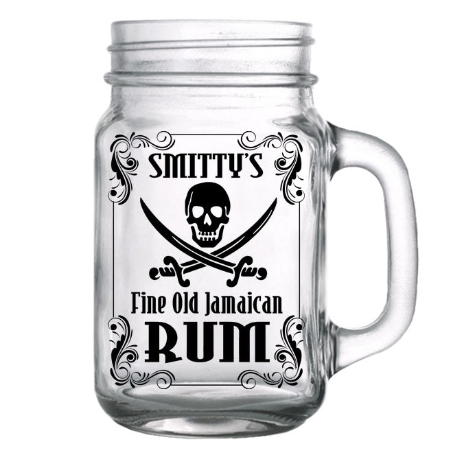 CUSTOMIZABLE - 16oz Mason Jar with Handle - Rum - Bar Products — Bar ...