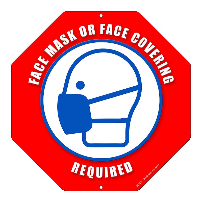 Octagon Metal Kolorcoat™ Sign - Face Mask — Bar Products