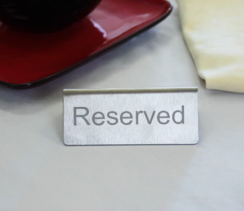 Stainless Steel Tabletop Reserved Sign — Bar Products