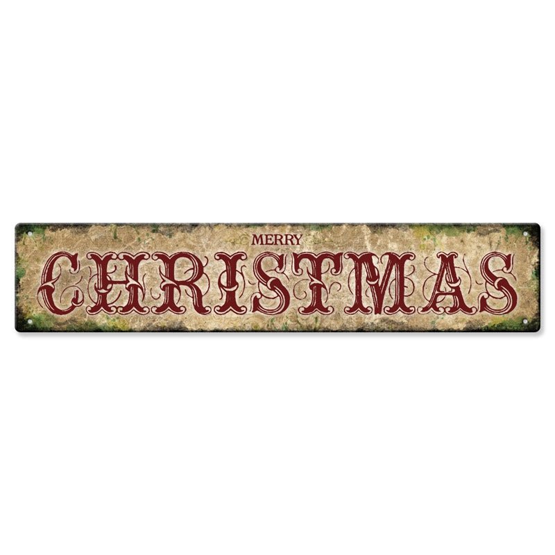 Metal Holiday Bar Sign - 5" x 25" - Merry Christmas — Bar Products