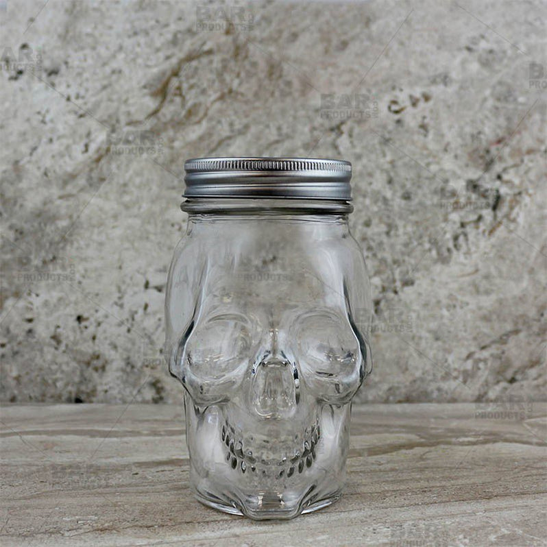 BarConic® Skull Mason Jar with Lid - 16 ounce — Bar Products