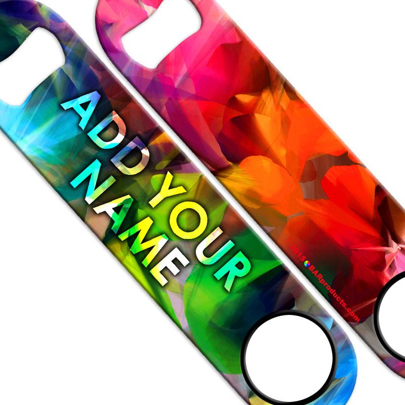 ADD YOUR NAME SPEED Bottle Opener – Abstract Colors - Bar Products ...