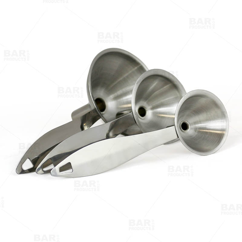 Stainless Steel Funnels with Handles - Set of 3 - Bar Products — Bar ...