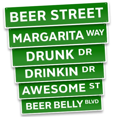 "Street Signs" Kolorcoat™ Metal Bar Sign — Bar Products