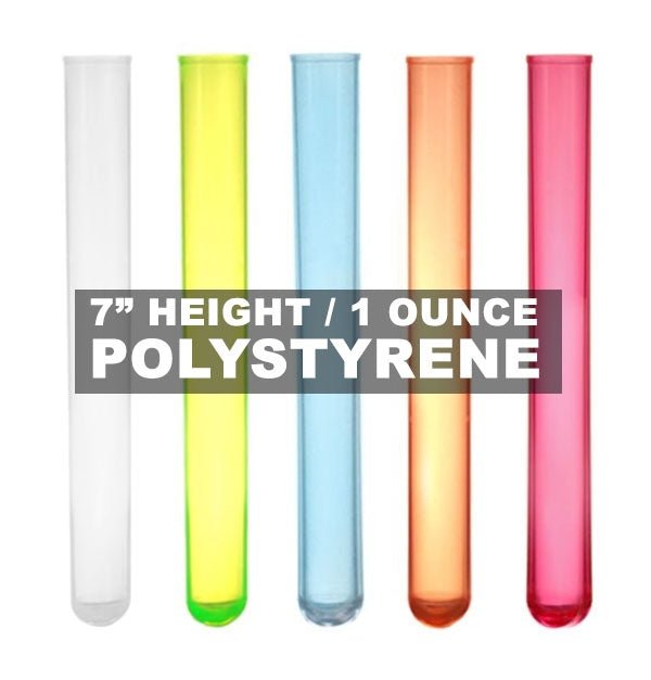 Long SHOTZ® 7" Test Tube Shooters, Smooth Polystyrene (100 Pack) — Bar ...