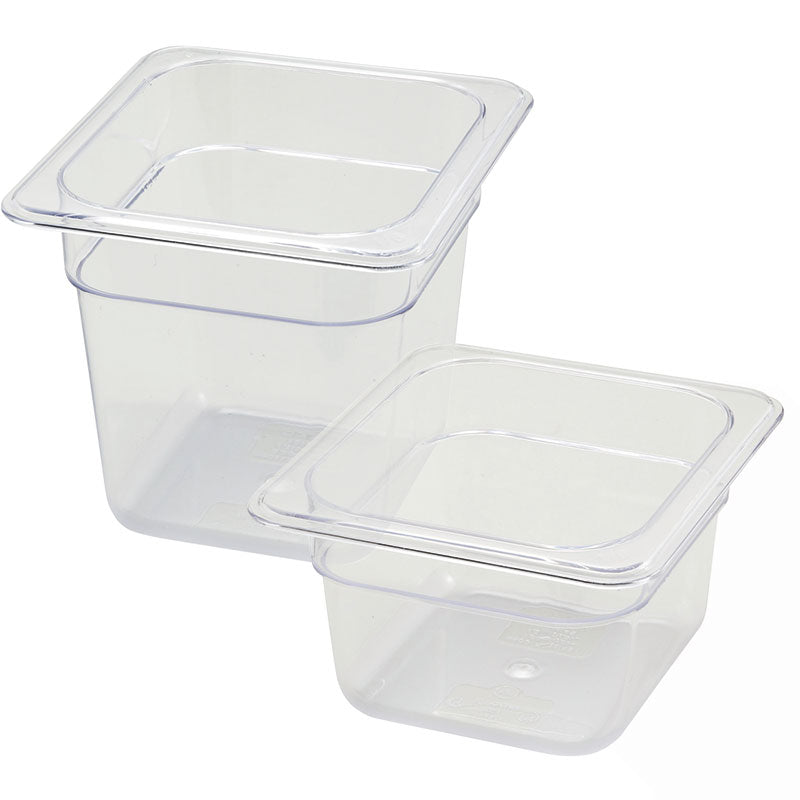 1/6 Size Clear Polycarbonate Food Pan (Various Sizes) - Bar Products ...